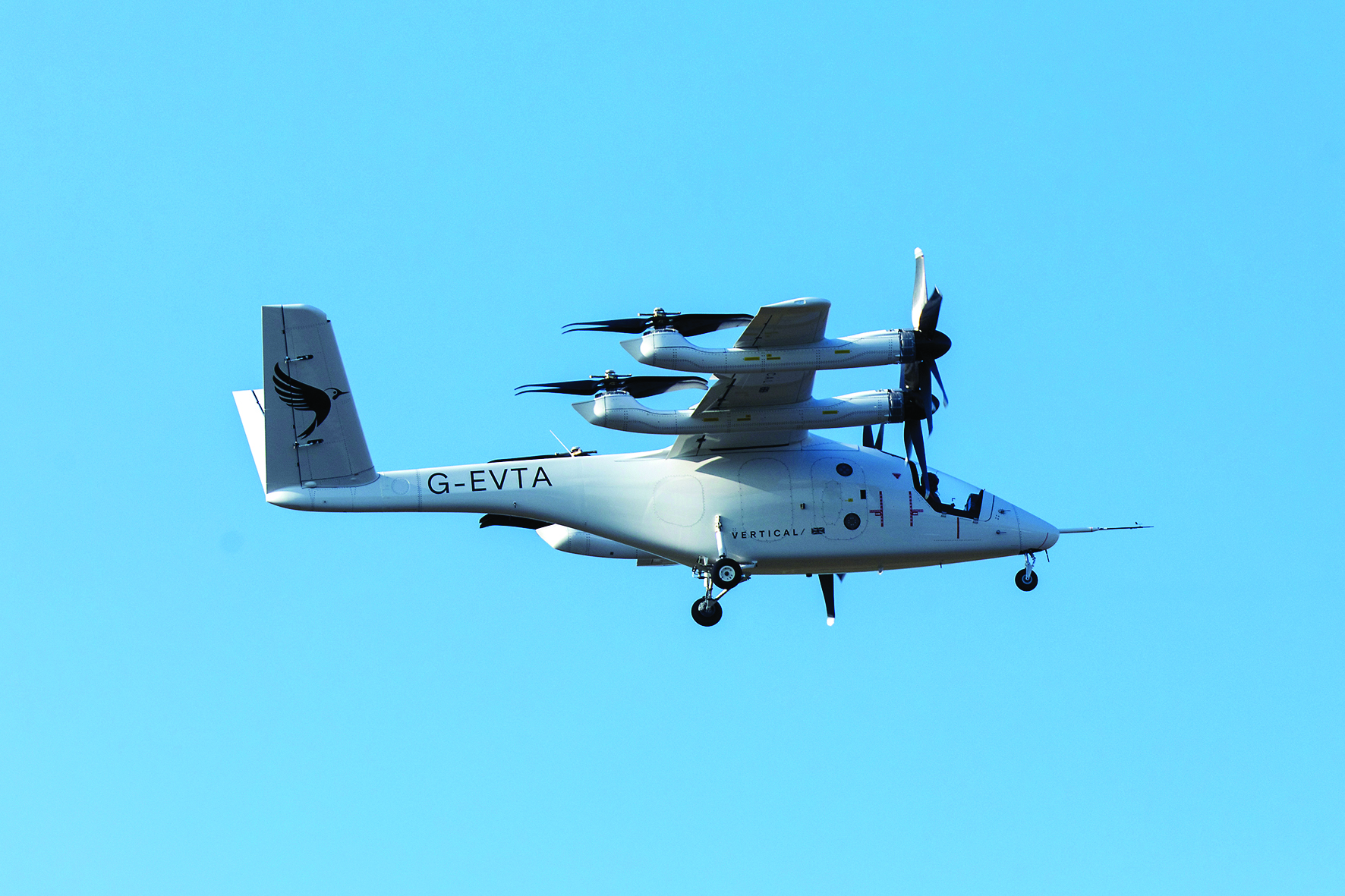 Vertical VX4 first piloted eVTOL flight with Volz